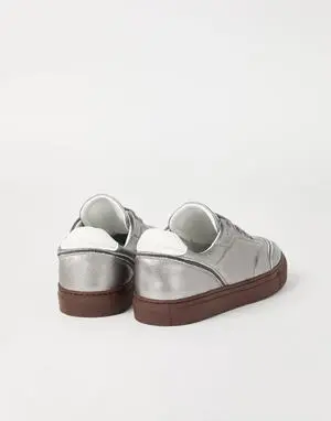 Brunello Cucinelli Lamé-effect Leather Sneakers