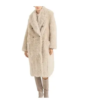 Brunello Cucinelli Double-breasted Shearling Coat - Nude