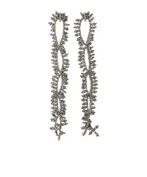 Brunello Cucinelli Sterling Silver Knotted Earrings - Gray