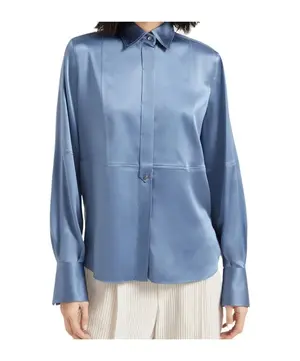 Brunello Cucinelli Silk Shirt - Blue