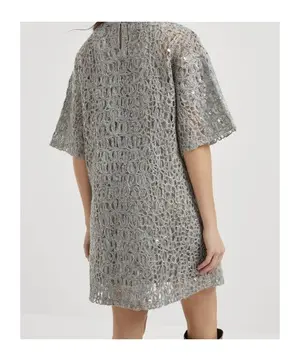 Brunello Cucinelli Sequinned Embroidered Mini Dress