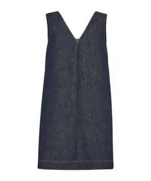 Brunello Cucinelli Denim V-neck Sleeveless Mini Dress - No