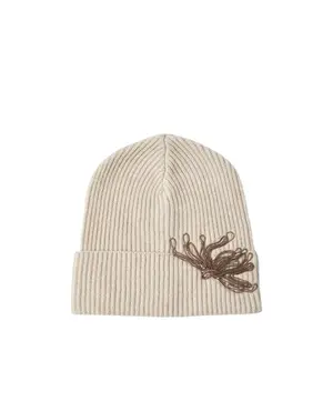 Brunello Cucinelli Ribbed Beanie With Monili Embellishment - Nude