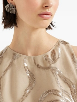 Brunello Cucinelli Floral Sequin Top
