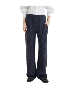 Brunello Cucinelli Cable-knit Trousers - Black