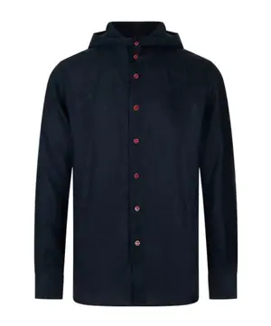 Kiton Hooded Button-up Shirt - Blue