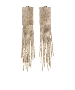 Brunello Cucinelli Frayed Earrings In Sterling Silver - Light Gold