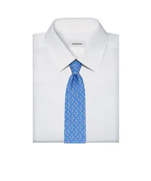FERRAGAMO Nautical Print Silk Neck Tie