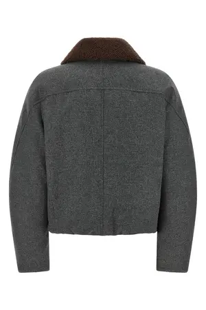 Brunello Cucinelli Shearling Collar Cropped Jacket