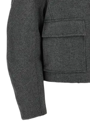Brunello Cucinelli Shearling Collar Cropped Jacket