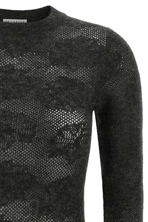 Brunello Cucinelli Flower Lace Sweater - Black