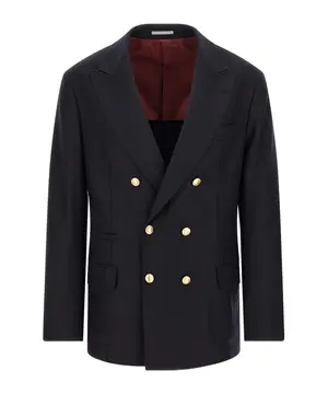 Brunello Cucinelli Double-breasted Blazer - Blue