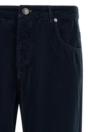 Brunello Cucinelli Corduroy Straight-leg Trousers - Black