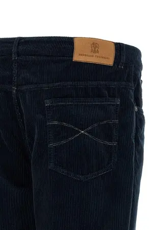 Brunello Cucinelli Corduroy Straight-leg Trousers - Black