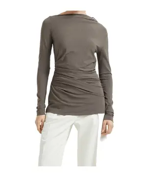 Brunello Cucinelli Ruched-detail Top - Gray