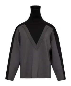 MAISON MARGIELA Colour-block Wool Sweater - Black