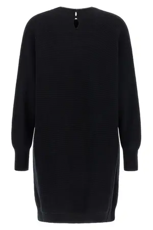 Brunello Cucinelli Ribbed Knit Long Sleeve Dress