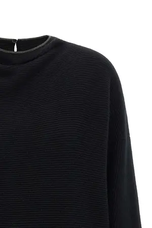 Brunello Cucinelli Ribbed Knit Long Sleeve Dress