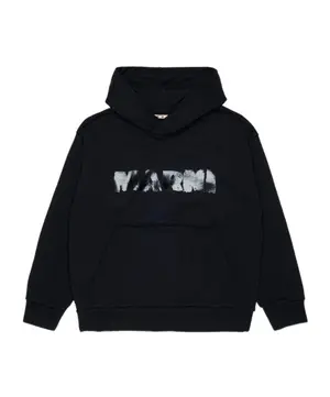 Marni Logo-print Frayed Hoodie - Black