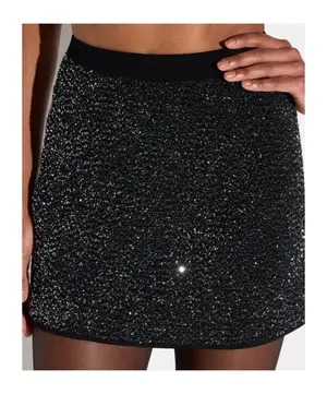 Elisabetta Franchi Sequin Embellished Knit Mini Skirt