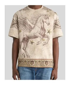 Etro Cotton-jersey T-shirt With Placed Pegaso-print