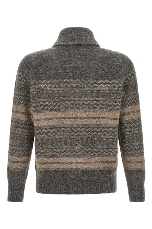 Brunello Cucinelli Nordic Jacquard Shawl Cardigan