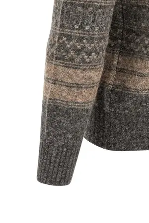 Brunello Cucinelli Nordic Jacquard Shawl Cardigan