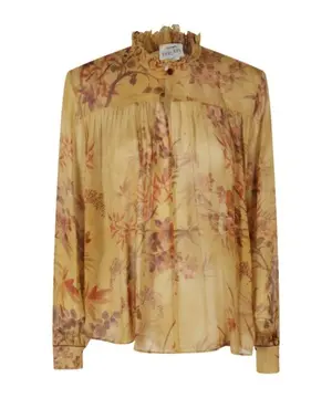 FORTE_FORTE Forte Forte Long-Sleeved Printed Shirt Brown