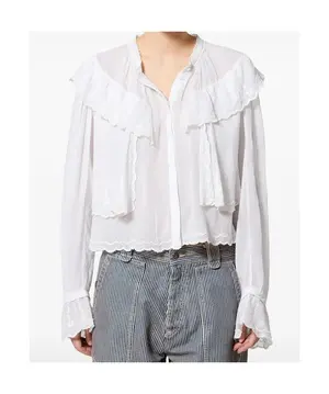 Isabel Marant Étoile Kelmon" Embroidered Ruffle Blouse