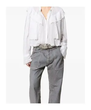 Isabel Marant Étoile Kelmon" Embroidered Ruffle Blouse