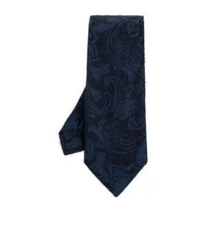 Etro Pointed Tie - Navy Blue