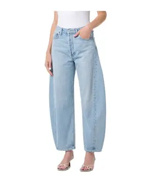 AGOLDE Barrel Leg Faded Wash Jeans - Addition