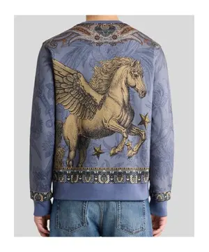 Etro Cotton-blend Sweatshirt With Placed Pegaso Print