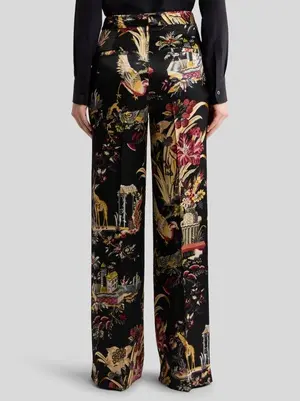 Etro Floral-print Satin Trousers