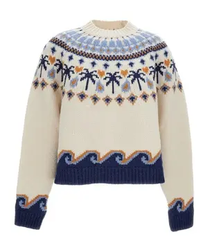 Alanui Long Sleeve Sweater With Patterned Design - White