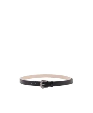 Brunello Cucinelli Metal-buckle Leather Belt - Black