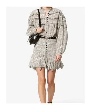 Isabel Marant Étoile Doane Ruffled Print Top