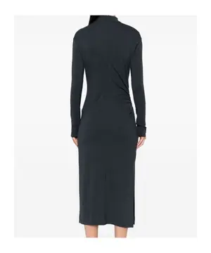 Brunello Cucinelli High-neck Gathered Midi Dress