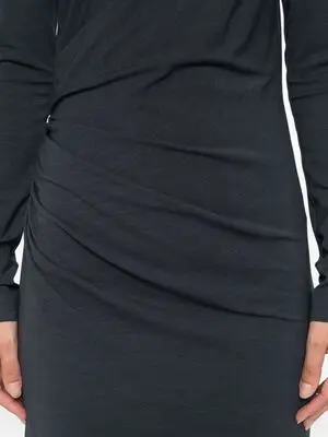 Brunello Cucinelli High-neck Gathered Midi Dress