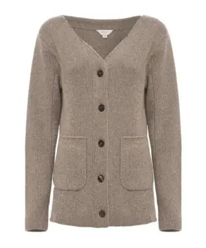 Malo Cardigan In Luxury Cashmere - Stone Beige