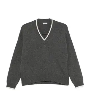 Brunello Cucinelli V-neck Cashmere Sweater - Grey