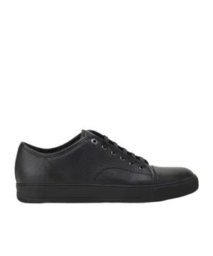 LANVIN Grained Leather Sneakers - Black