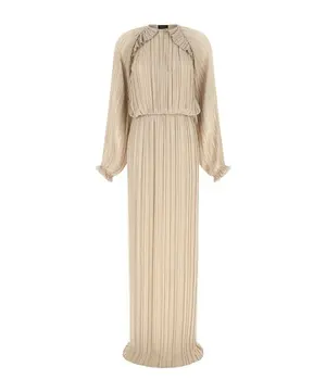 Fabiana Filippi Pleated Maxi Dress With Ruffled Collar