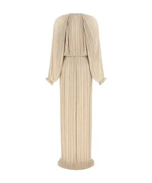 Fabiana Filippi Pleated Maxi Dress With Ruffled Collar