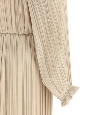 Fabiana Filippi Pleated Maxi Dress With Ruffled Collar