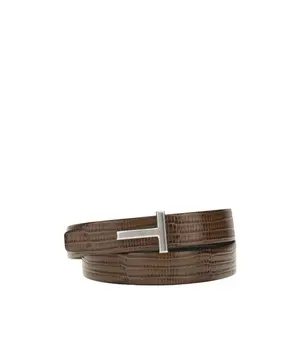 TOM FORD Reversible T Icon Belt - Brown