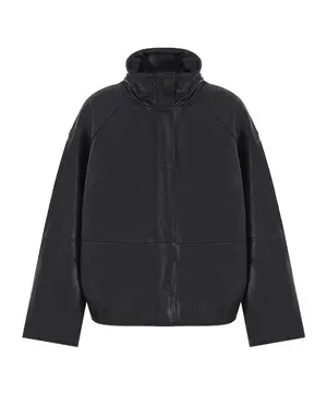 Soeur Leather Jacket With Stand Collar And Zip Fastening