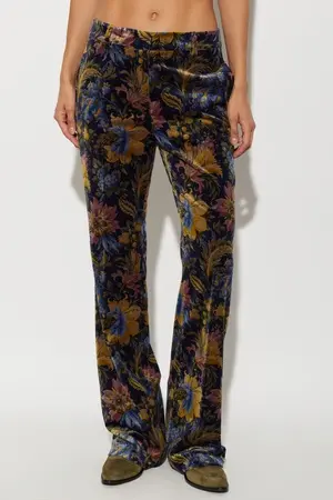 Etro Cotton Velvet Floral Print Trousers - Multiple Colors