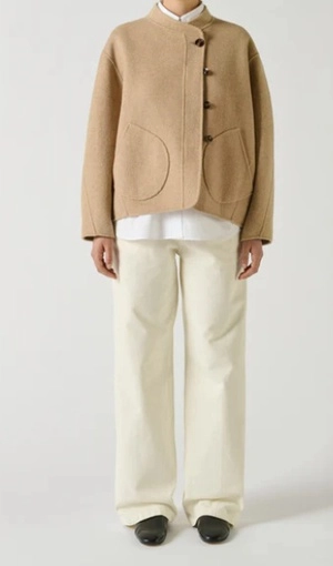 Soeur Windsor Single-button Short Coat - Light Camel