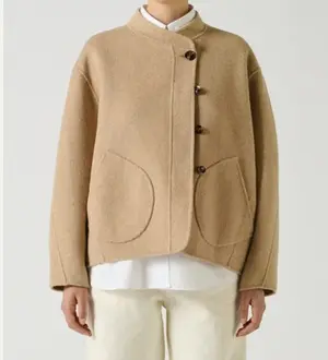 Soeur Windsor Single-button Short Coat - Light Camel